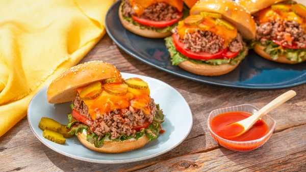 Spicy Chopped Cheeseburgers - Louisiana Hot Sauce